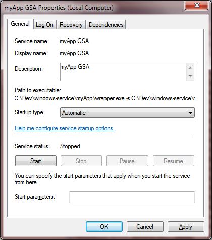 GigaSpaces as Windows Service